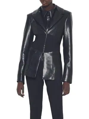 AS By DF Amour Recycled Leather Blazer - Black
