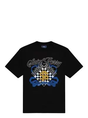 SAINT PERRY Monte Carlo Chess Crest Tees Black