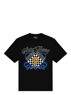 SAINT PERRY Monte Carlo Chess Crest Tees - Black