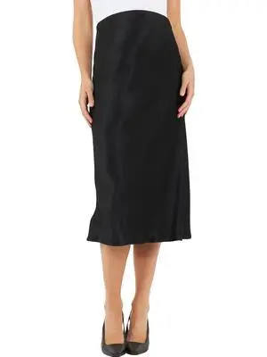 RIPE MATERNITY Crystal Satin Midi Skirt - Black
