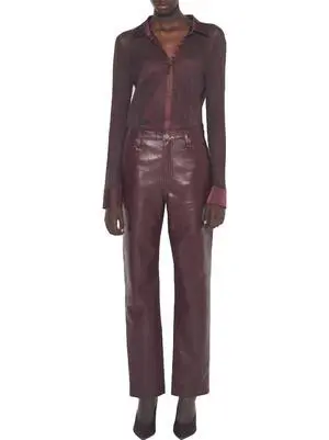 AS By DF Escapade Stretch Blouse - Port Wine