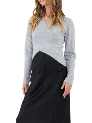 RIPE MATERNITY Willa Nursing Knit - Silver Marle