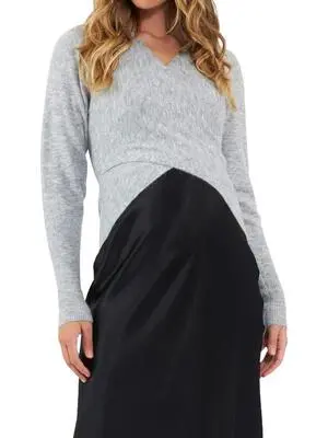 RIPE MATERNITY Willa Maternity/nursing Sweater - Silver Marle
