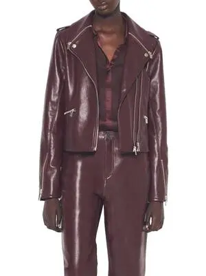 AS By DF Cindy Recycled Leather Jacket - Port Wine