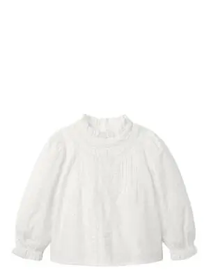 Janie And Jack Pintuck Lace Top - Ivory
