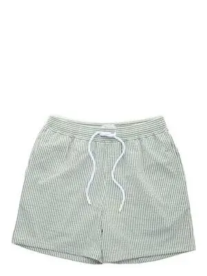 WOLF VS. GOAT (WVG) Swim Shorts With Seersucker - Dk Green