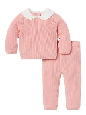 Janie And Jack Baby Crochet Collar Set - Pink