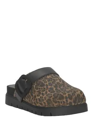 Lucky Brand Sachie Clog Natural Leopard Suede