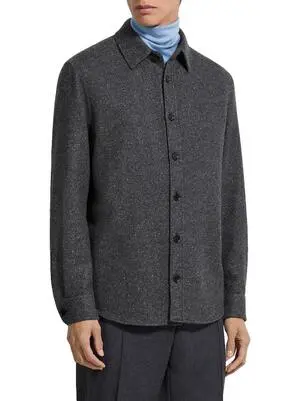 Zegna Cashmere & Silk Overshirt - Dark Grey
