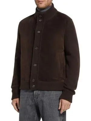 Zegna Oasi Cashmere Cardigan Dark Brown Melange