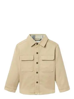 Janie And Jack Twill Shirt Jacket - Beige