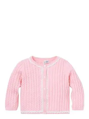 Janie And Jack Baby Cable Knit Cardigan - Pink