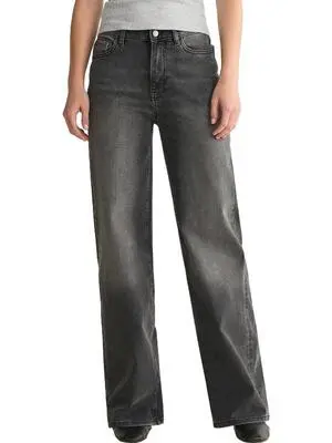 Warp + Weft Nce High Waist Wide Leg Jeans - Overcast