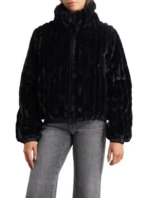 SAVE THE DUCK Elina Faux Fur Jacket - Black
