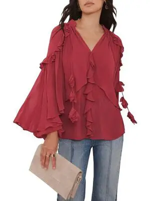 Mint Velvet Ruffle Layered Blouse - Pink