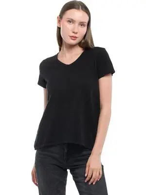WILT CLOTHING Crew Neck Shrunken Boyfriend Tee - Black