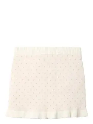 Janie And Jack Sweater Skirt With Metallic Dot Design - Beige