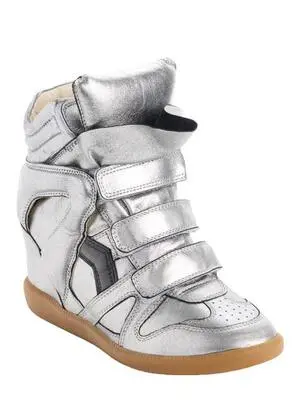 Isabel Marant Bekett Hidden Wedge High-Top Sneakers Gun Metal-2