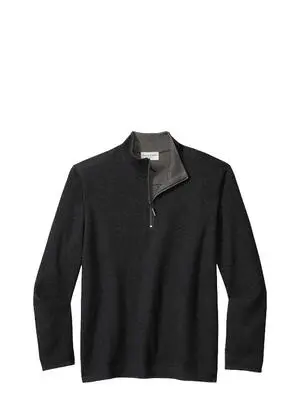 Tommy Bahama Reversible Half Zip Pullover - Black Heather