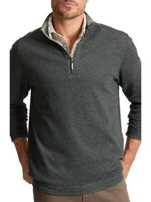 Tommy Bahama Reversible Half Zip Pullover Charcoal Heather