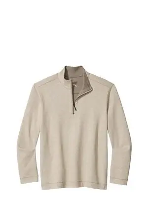Tommy Bahama Reversible Half Zip Pullover - Cobblestone Heather