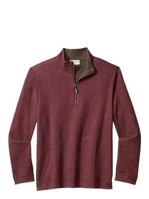 Tommy Bahama Reversible Half Zip Pullover - Pinot Noir Heather