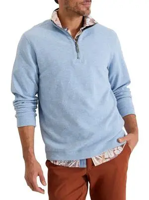 Tommy Bahama Reversible Half Zip Pullover Polar Heather