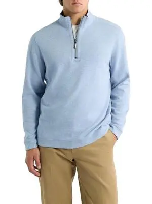 Tommy Bahama Reversible Half Zip Pullover Polar Heather