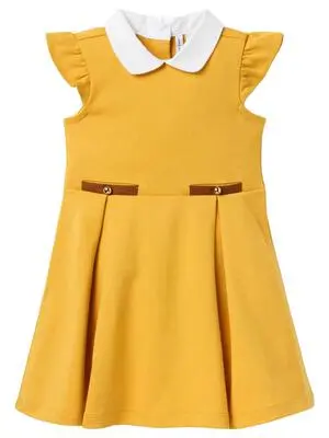 Janie And Jack Flutter Sleeve Ponte Dress - Yellow