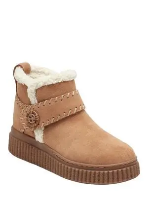 Easy Spirit Brendan Faux Fur Trim Bootie - Medium Brown