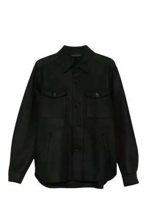 Harris Wharf London Button-up Felted Shirt - Black