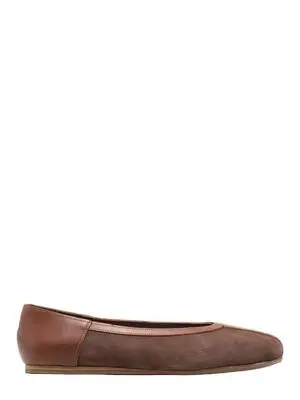 ANCIENT GREEK SANDALS Aeropi Panelled Ballet Flats - Brown