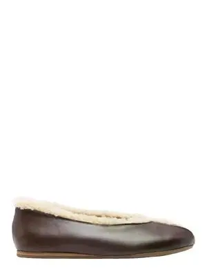 ANCIENT GREEK SANDALS Aeropi Shearling-trim Ballet Flats - Brown