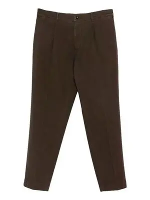 DELL'OGLIO Pleat-detail Trousers - Brown