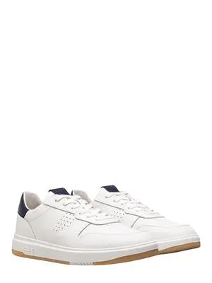 Clae Moses Low Top Leather Sneaker White Leather Navy