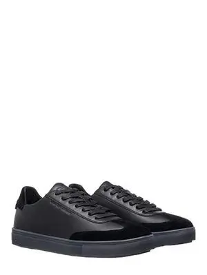 Clae Deane Leather Low Top Sneakers - Black Leather Clear