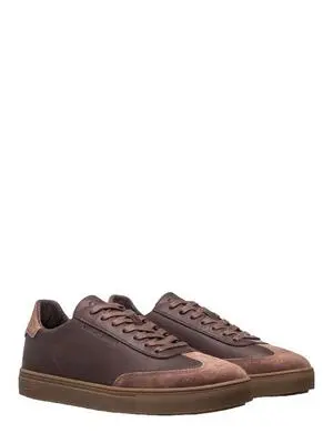 Clae Deane Leather Low Top Sneakers - Java Deep Taupe Dark Gum