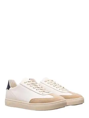 Clae Deane Leather Low Top Sneakers - Off White Safari Navy