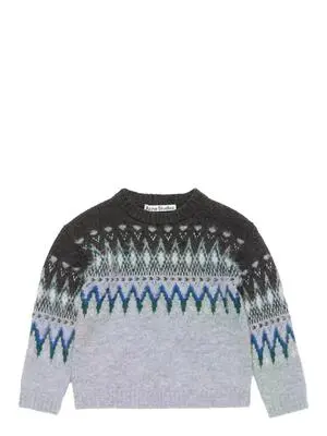 Acne Studios Fairisle Pattern Wool Sweater - Grey
