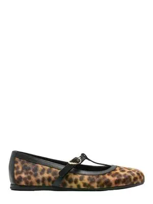 ANCIENT GREEK SANDALS Aerati Leopard-print Ballerina Flats - Brown
