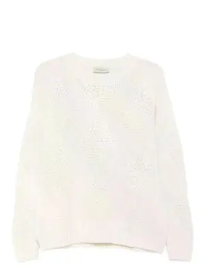 Bruno Manetti Open-work Sweater - White