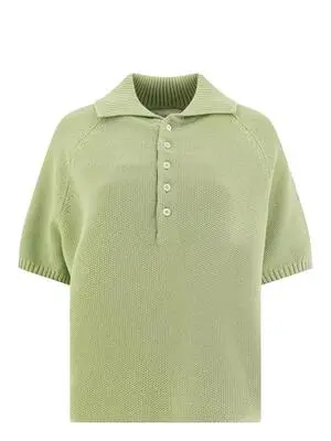 UMARMUNG Ribbed-collar Polo Top - Green