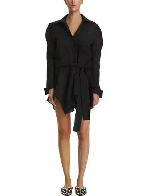 PNK Pocket Belted Mini Dress - Black