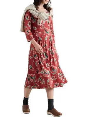 SEASALT CORNWALL Floral Fit & Flare Midi Dress