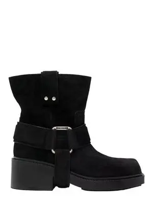 VIC MATIE Strap-detail Biker Boots - Black