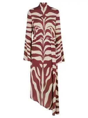 Essentiel Antwerp Striped Tie Midi Dress - Red