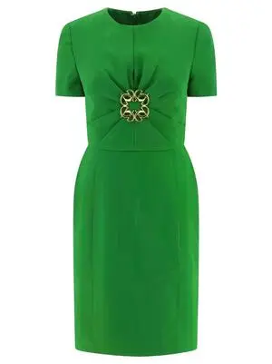 Elie Saab Jewel-embellished Short-sleeve Dress - Green