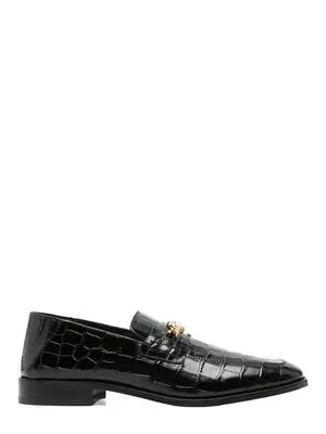 Amiri Crocodile-embossed Chain Loafers - Black
