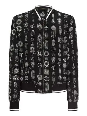 Dolce & Gabbana Printed Zip Jacket - Black