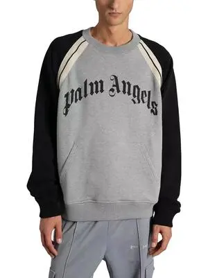 Palm Angels Logo Stripe Sweatshirt - Grey